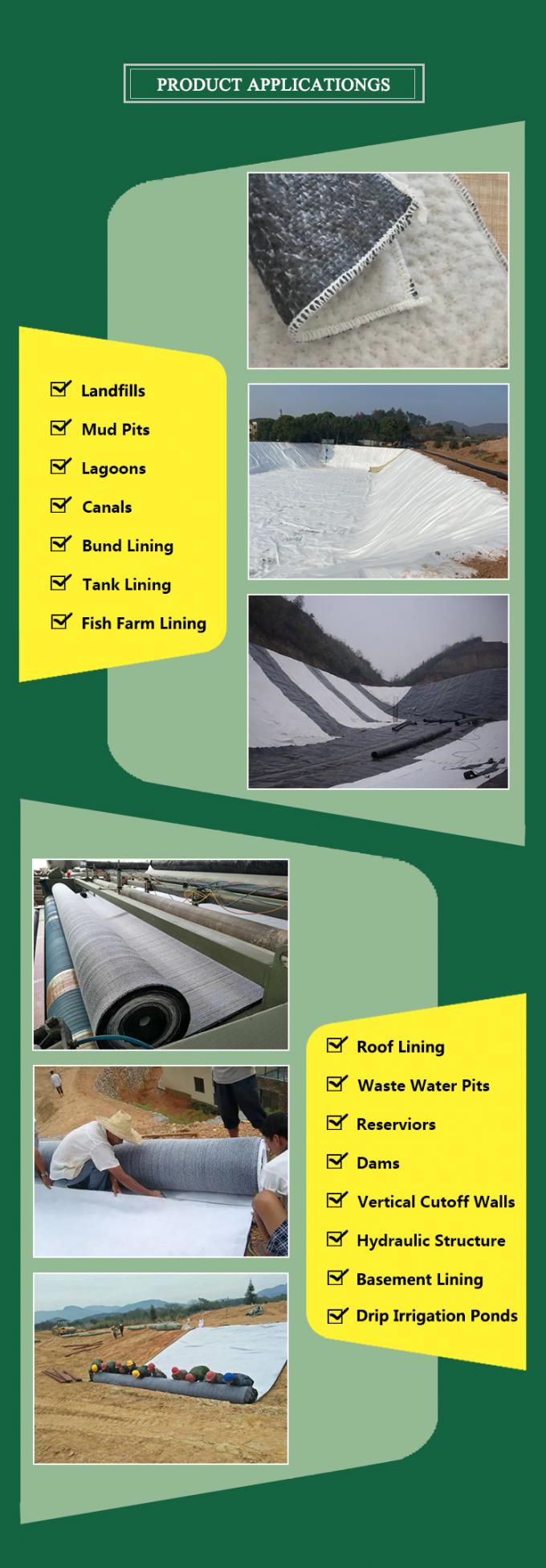 Three Layer Four Layer Geosynthetic Clay Liner GCL Bentonite Anti Seepage