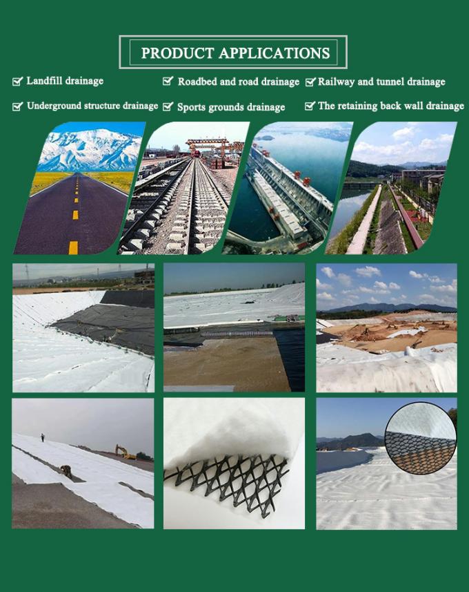 1200gsm 3d Composite Drainage Network Geonet Material