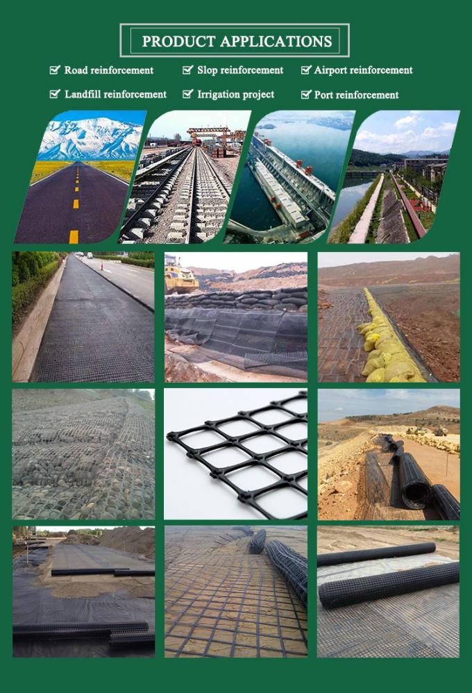 ISO9001 Roads Soil Reinforcement Geosynthetic Reinforcement Grid 1000sqm